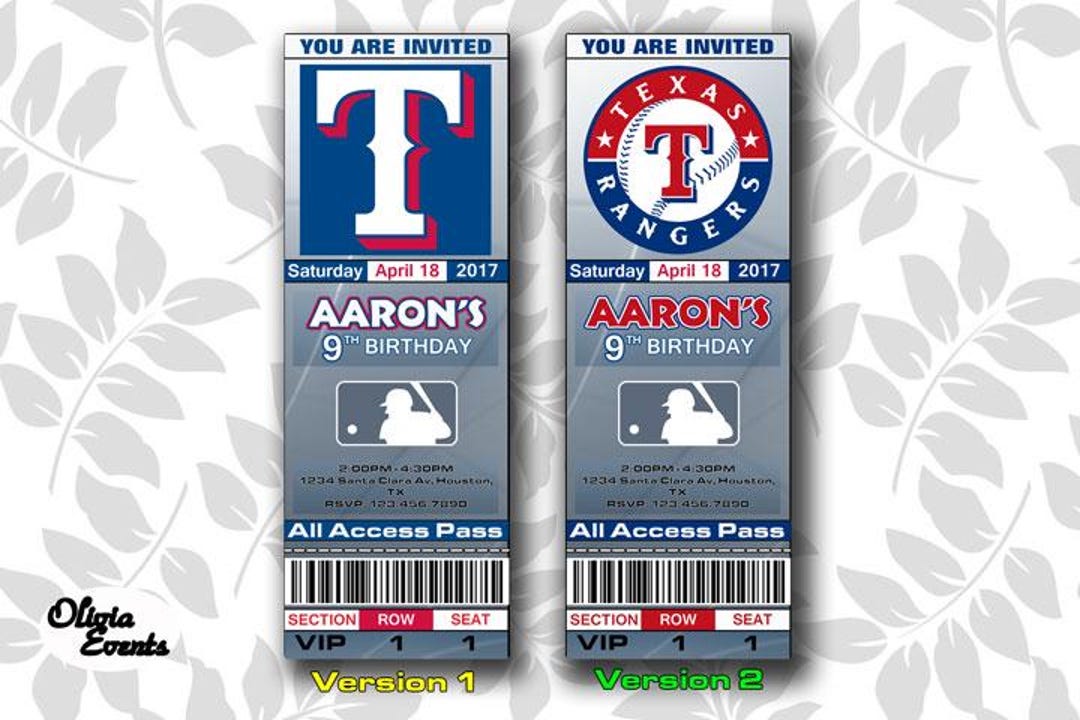 Texas Rangers Birthday Invite, Texas Rangers Invitation, Invites ...
