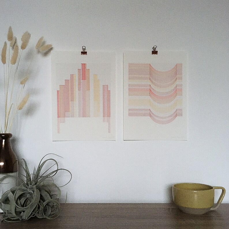 Original Artwork, Line Drawing, Art, Stripes, Ink Drawing, Graph Paper ...