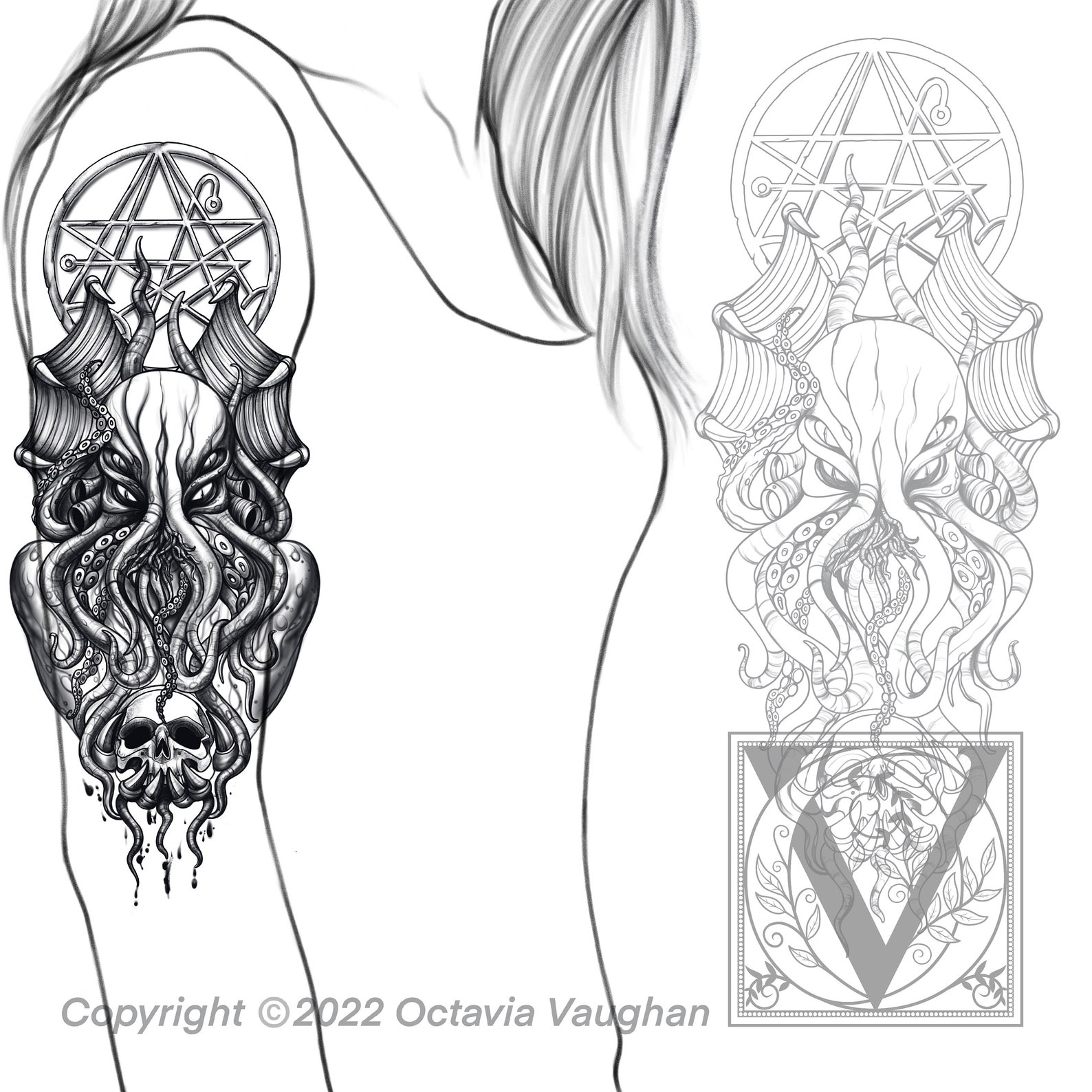 Cthulhu Tattoo H.P. Lovecraft Tattoo Demon Tattoo Tattoo - Etsy