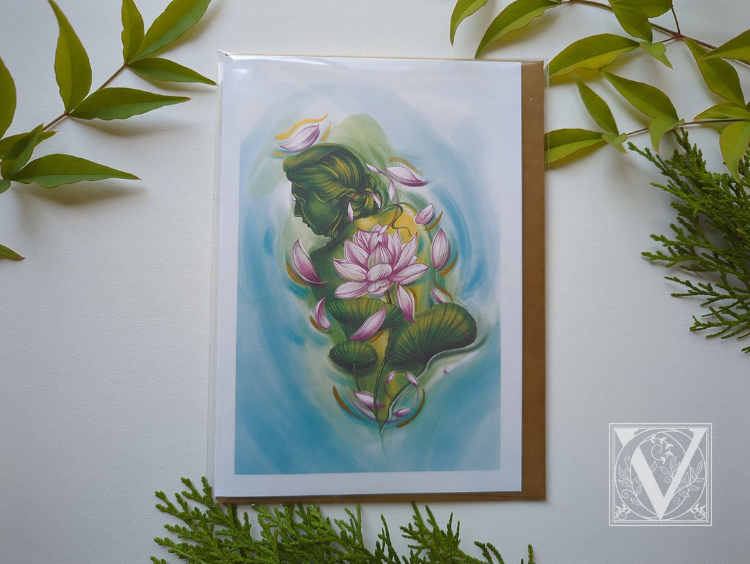 Lotus Flower Greeting Card, Blank Card, Lotus Within, Yoga Greeting ...