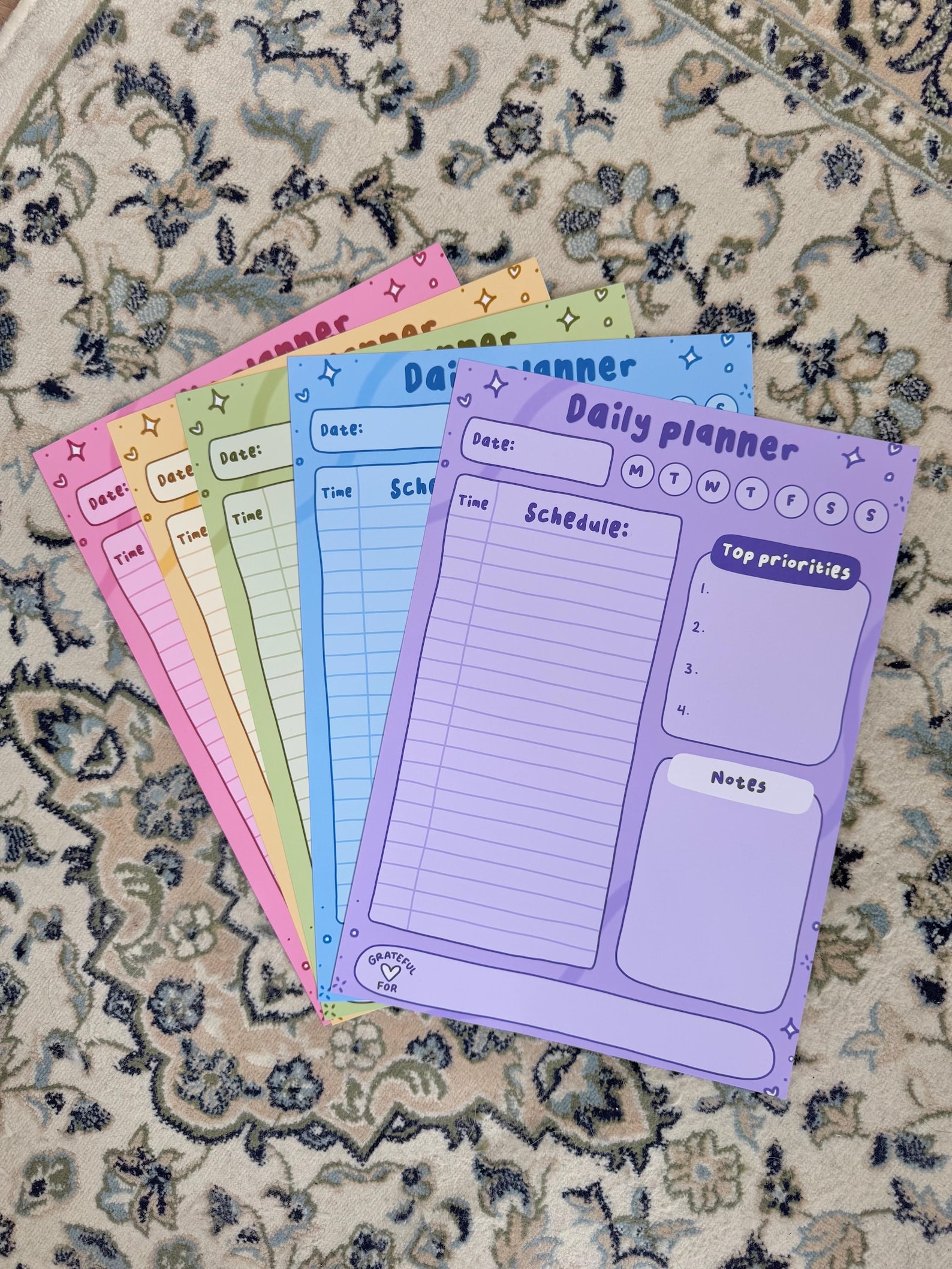 Lilac Daily Planner Printable: Minimalist PDF Sheet (A6-A4) - Etsy