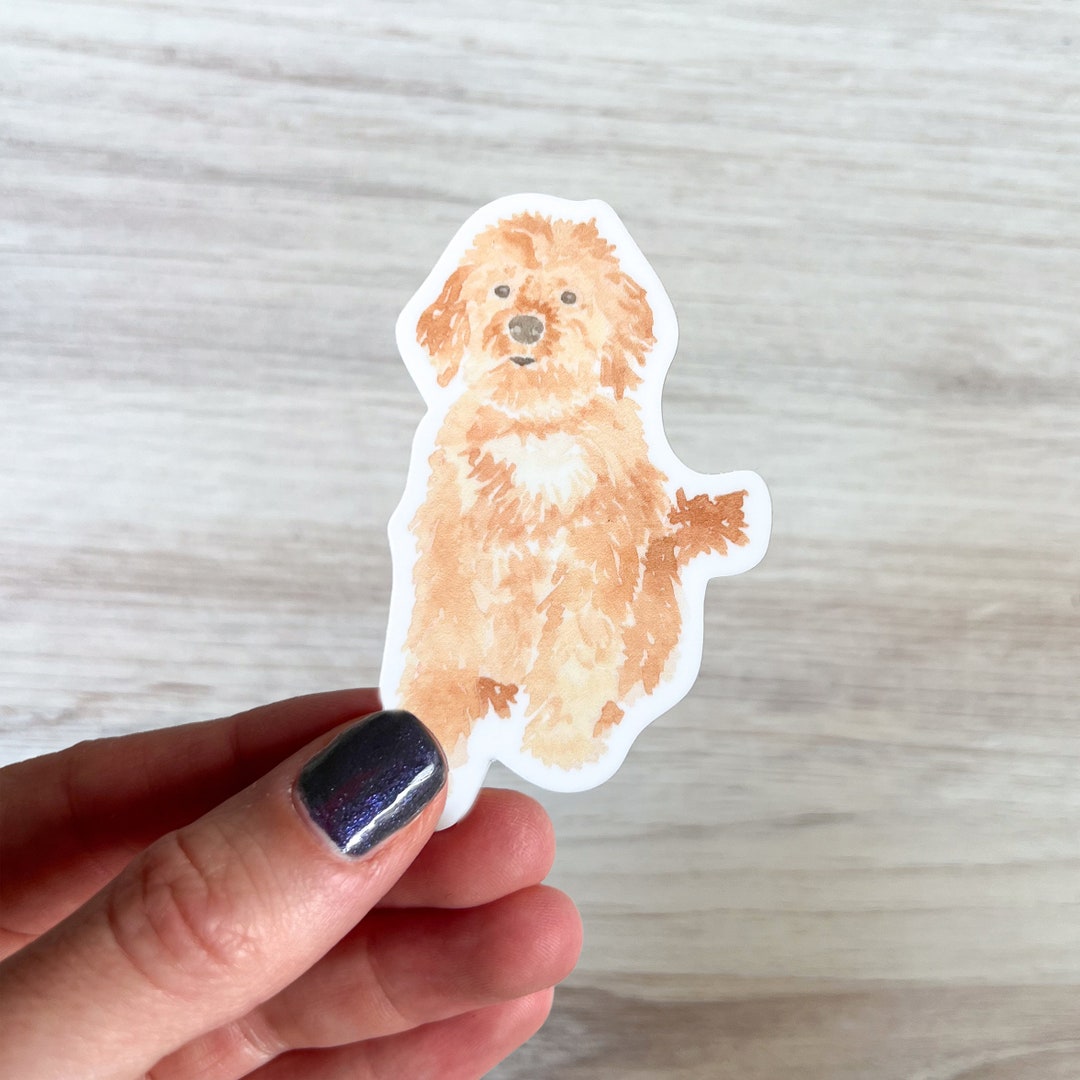 Watercolor Goldendoodle Sticker Dog Sticker for Hydroflask Goldendoodle ...