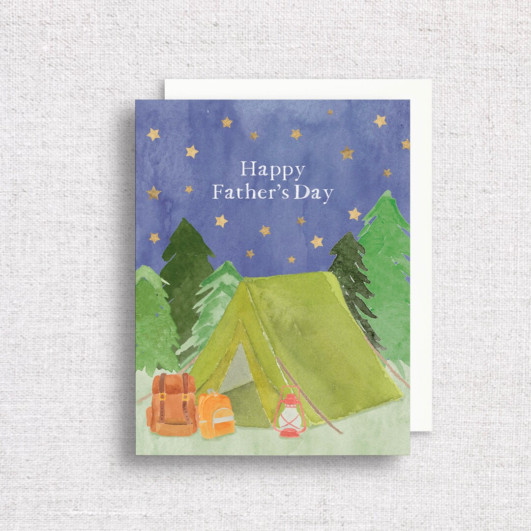 Happy Father's Day Camping Greeting Card Outdoorsy Dad Card Hiker ...