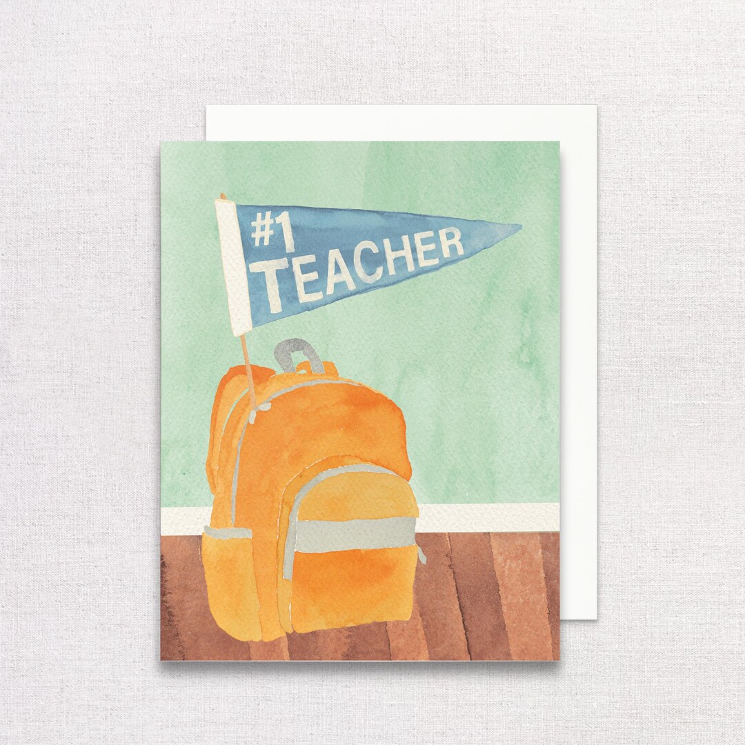 Number One Teacher Greeting Card Teacher Appreciation Card Card for ...
