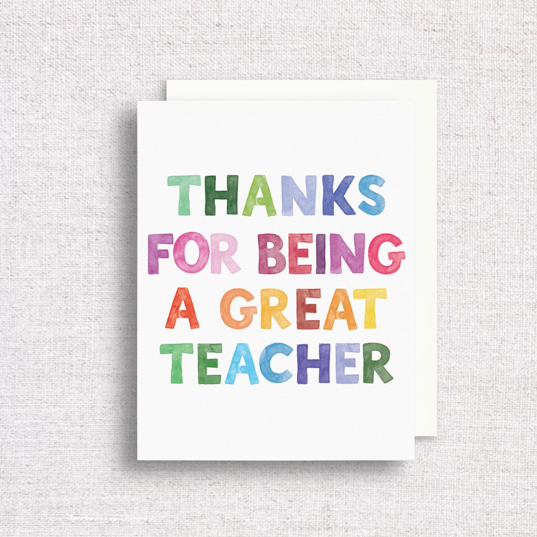 Thank You for Being a Great Teacher Greeting Card | Teacher ...