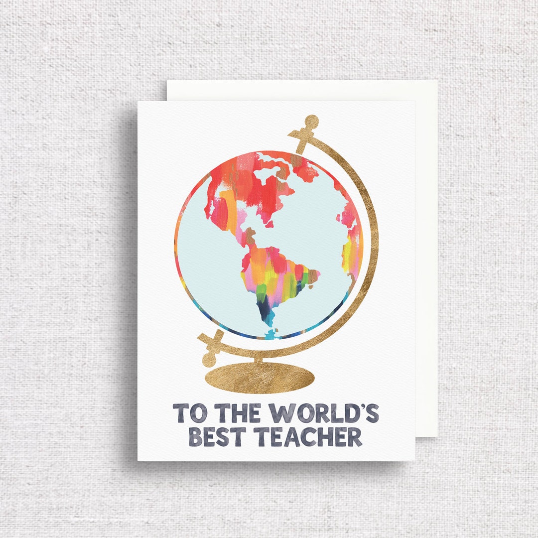 World's Best Teacher Greeting Card Teacher Appreciation Card Card for ...