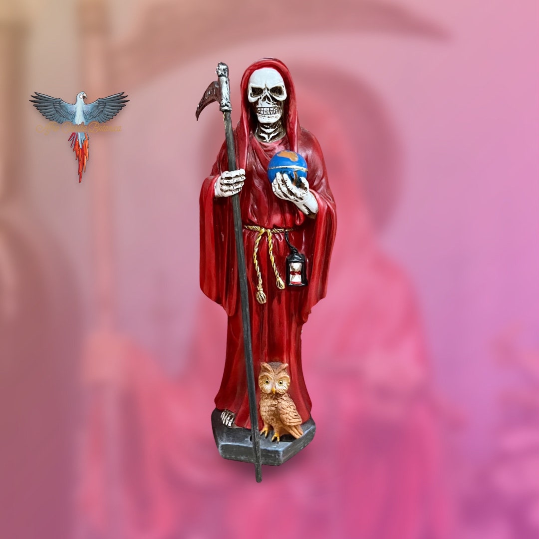 Red Holy Death Figurine Santa Muerte Roja - Etsy