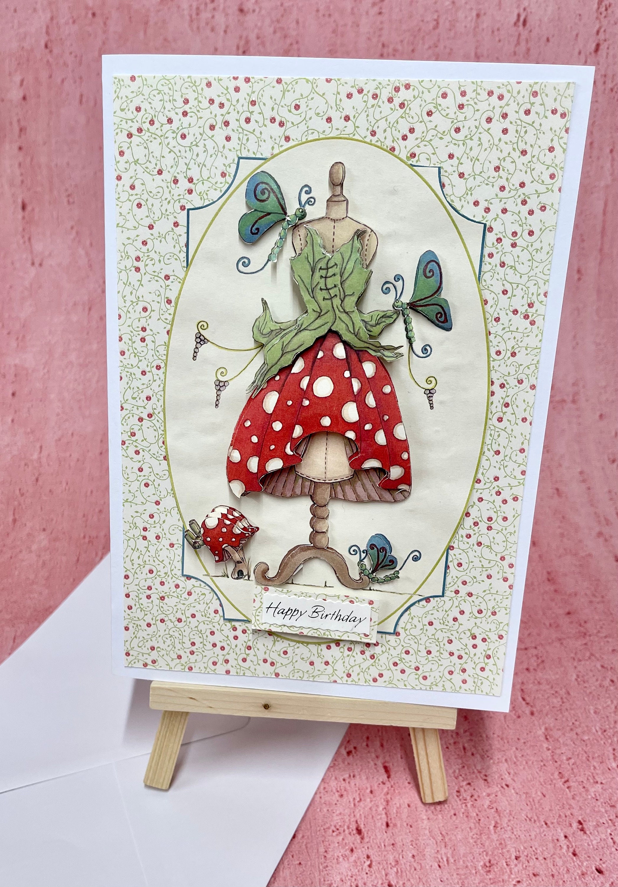 Handcrafted Birthday Card Toadstool Dress - Etsy