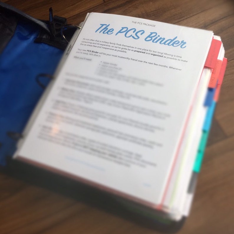 The PCS Package – PCS Binder Builder, Military Move Checklist ...