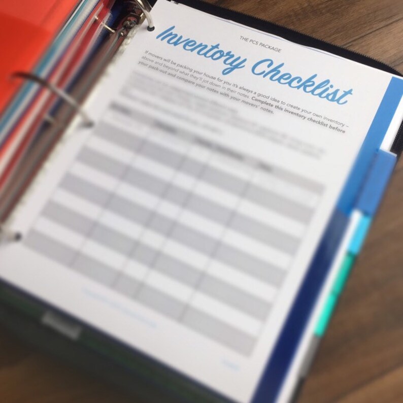 The PCS Package – PCS Binder Builder, Military Move Checklist ...