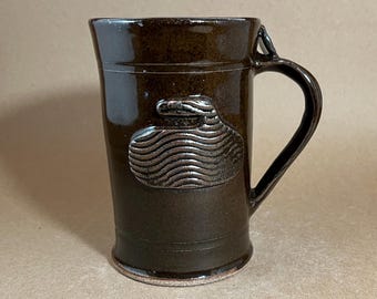 Curling Large Mug Stein, Stoneware Handmade Salt or Soda Fired - Etsy
