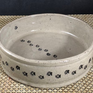 CERAMIC DOG BOWL Cat Bowl Pawprint Design, Handmade - Etsy