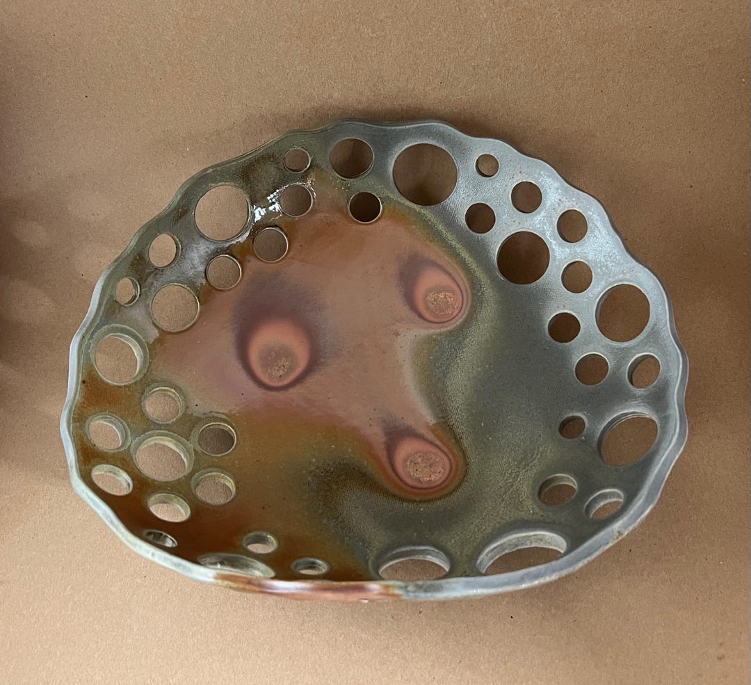 Wood-fired Centerpiece or Fruit "the Fox" Ceramic Bowl, Handmade - Etsy