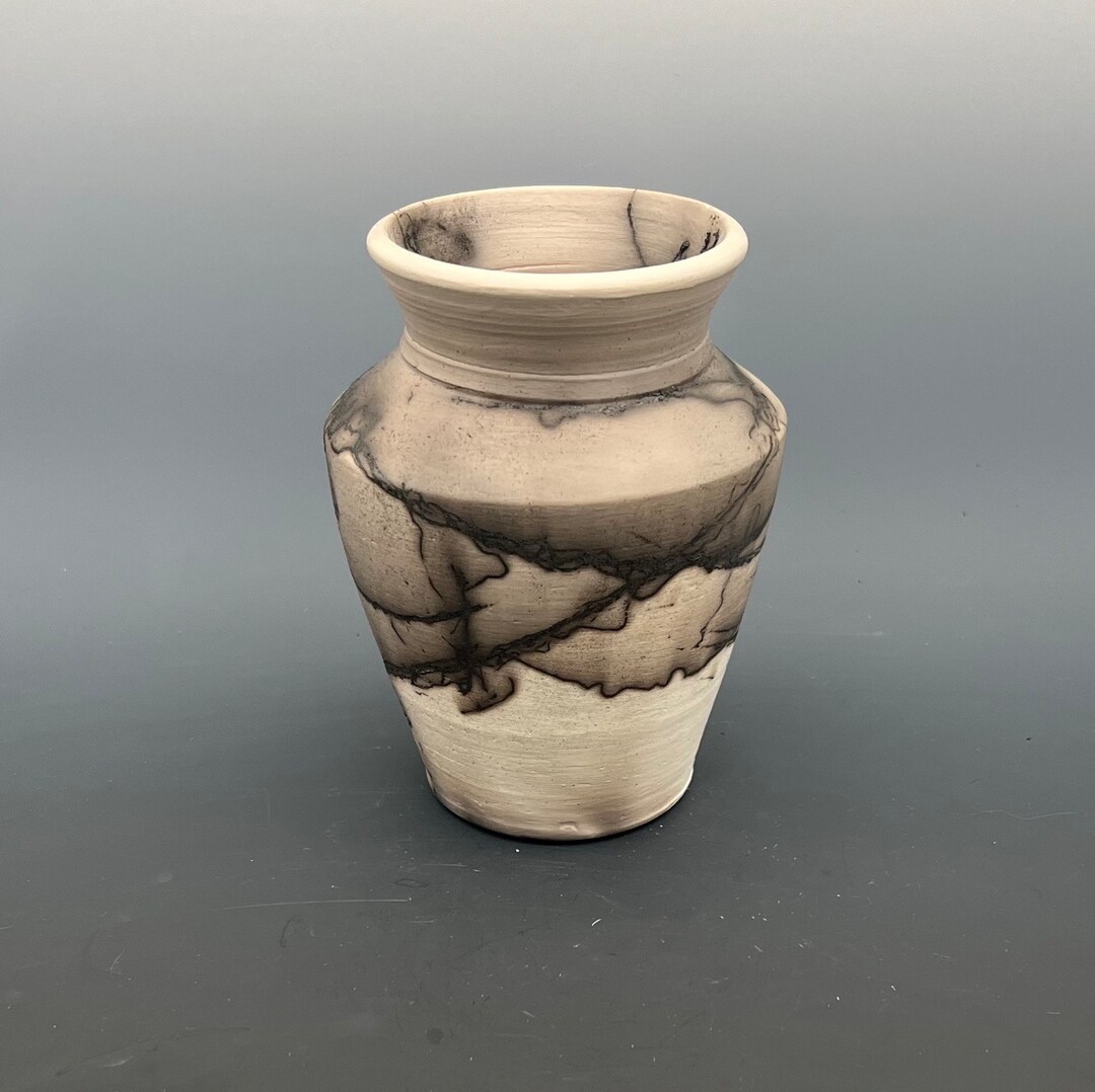 Horsehair Raku Pottery Vase, Handmade - Etsy