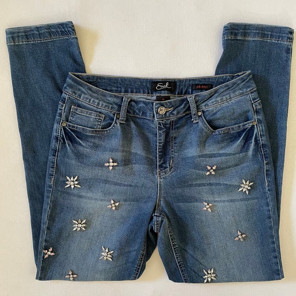 Rhinestone Jeans Women - Etsy