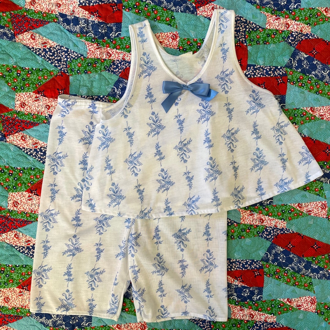 Girls Size 8 Vintage 80s Pajamas Two Piece Set Deadstock Montgomery ...