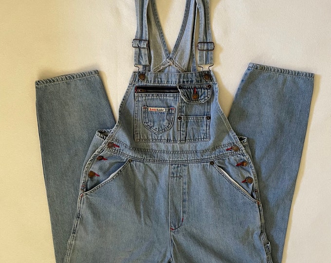 Size M Vintage 90s Carpenter Overalls London London Light Wash Denim ...