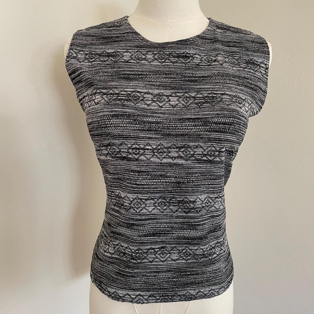 Size S Vintage 80s/90s Apostrophe Glitter Sparkly Metallic Silver Gray ...