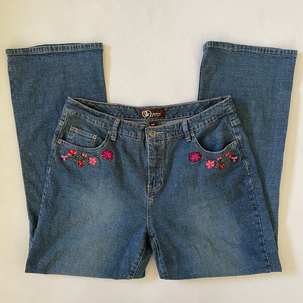 Embroidered Jeans - Etsy