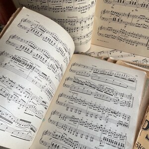 Antique and Vintage Sheet Music Crafting Junk Journal Aged Paper Shabby ...