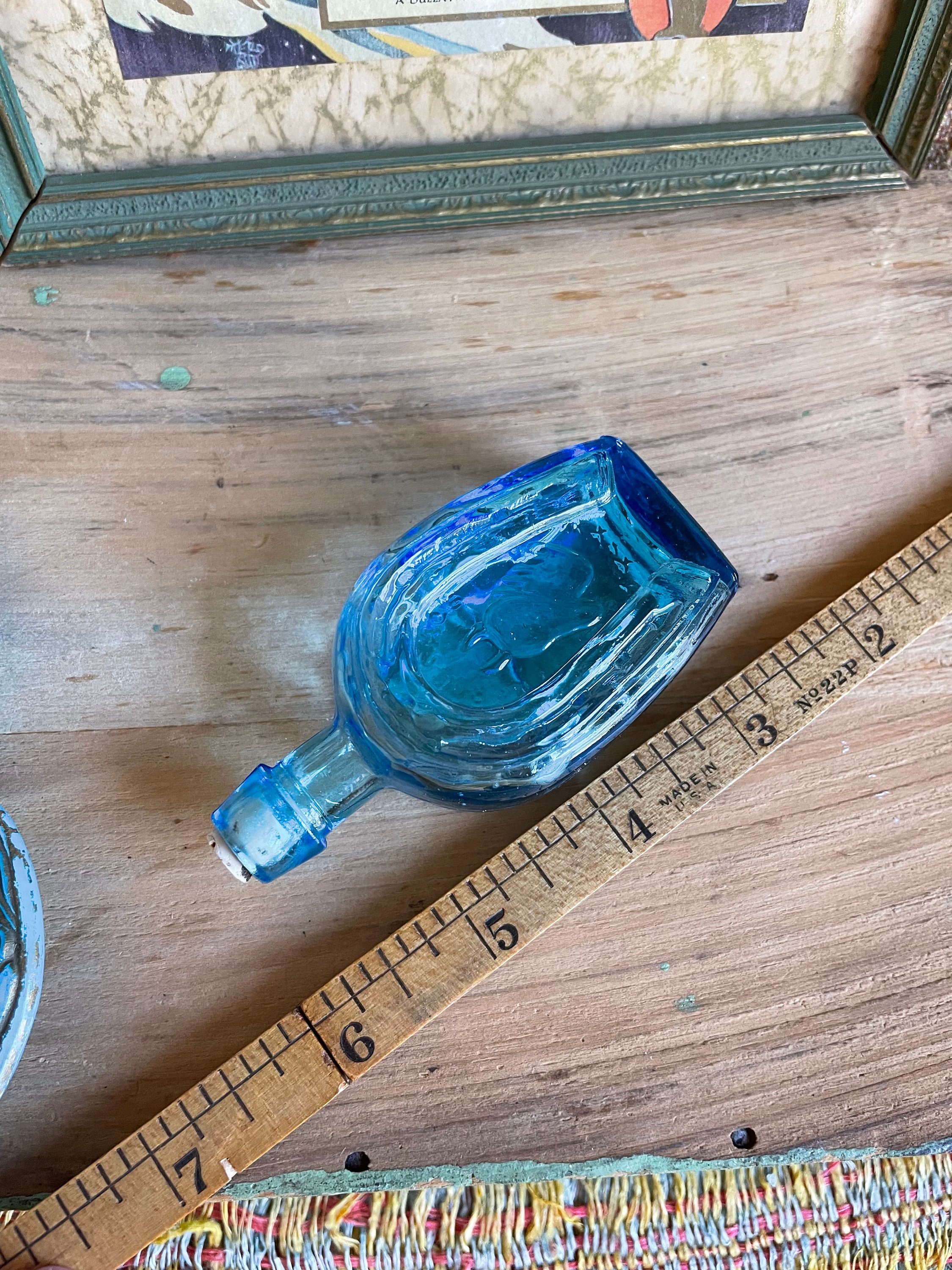Vintage Blue Glass Bottle Wheaton Horse Shoe Bitters Medicine - Etsy