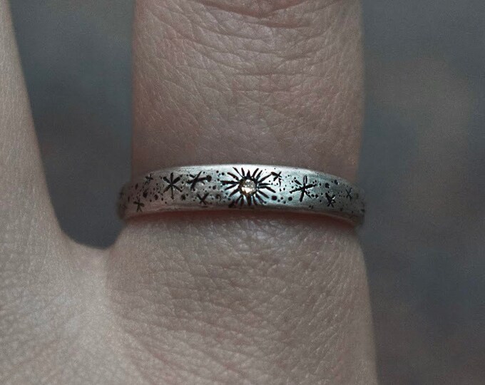 Diamond Starry Sky Ring - Etsy