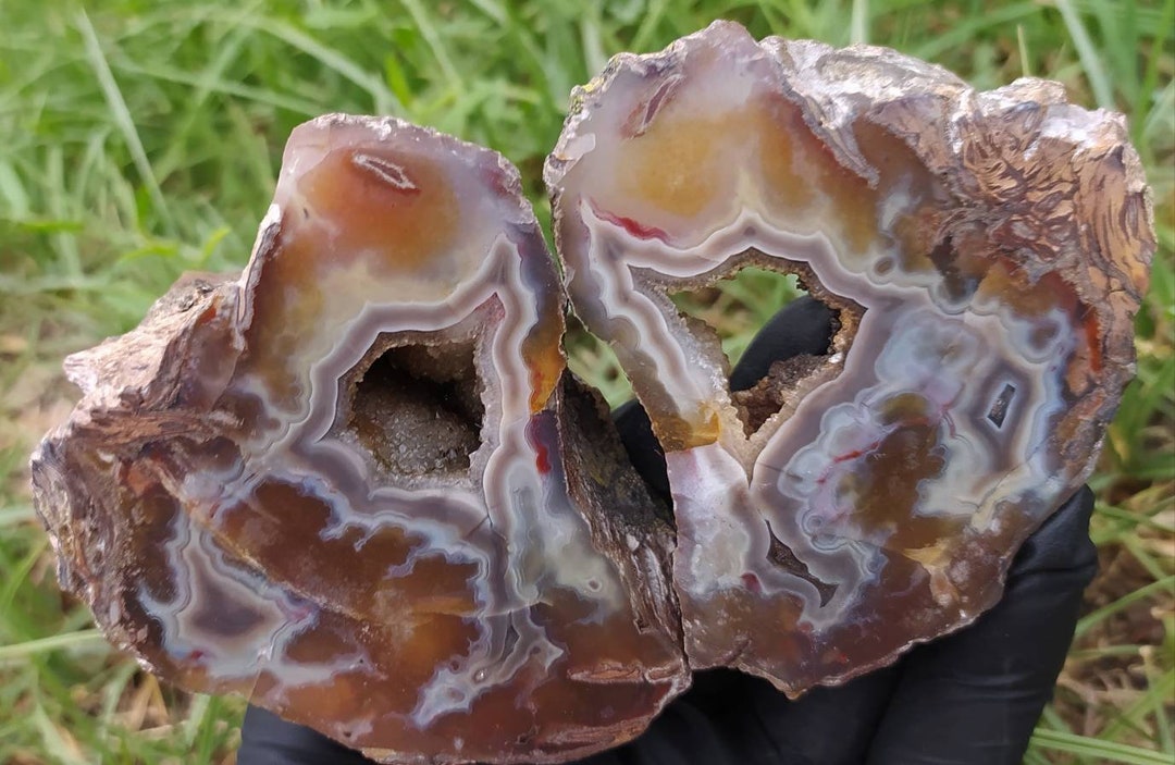 Polished!,turkish Banded Agate With Quartz Druzy Geodes on Rhyolite ...