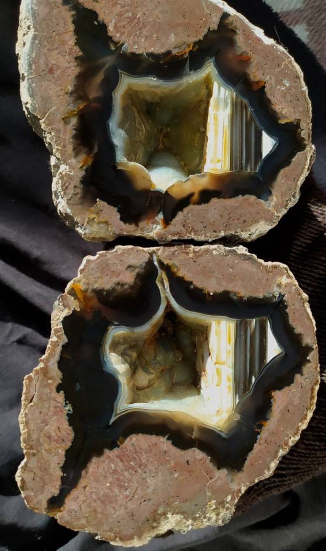 Selected Turkish Thunderegg Pair,mirror Polished,thunderegg With Geodes ...