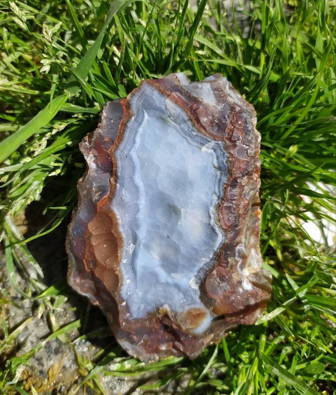 Banded Blue Chalcedony With Tiny Druzy Inside Agate and Jasper Rock - Etsy