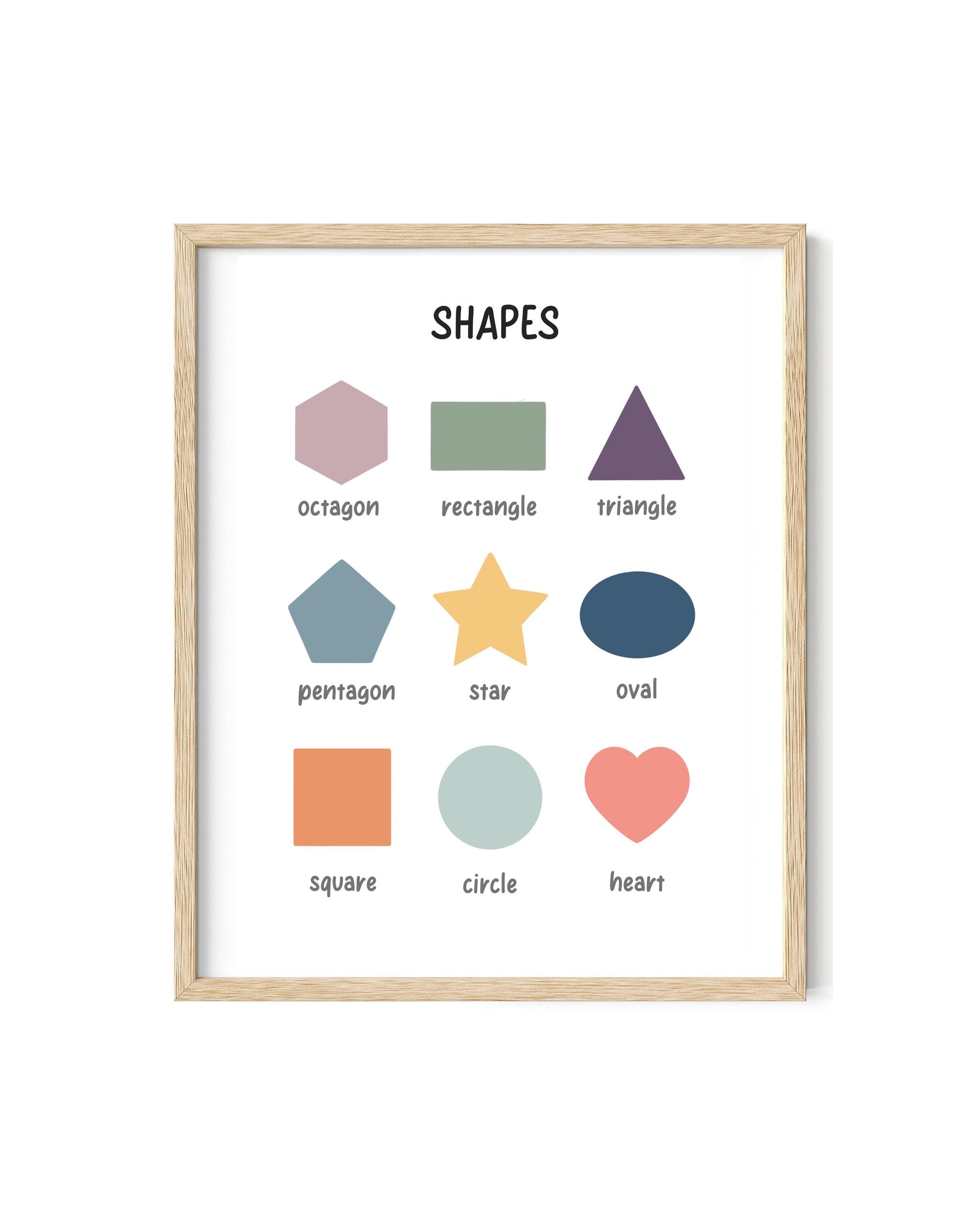 Shapes Poster, Printable Educational Poster, Classroom-homeschool ...