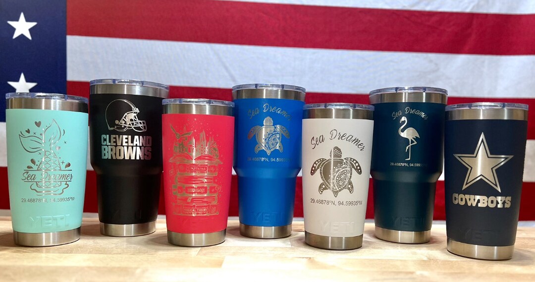 Customizable Yeti Rambler Tumblers- Laser Engraved - Etsy