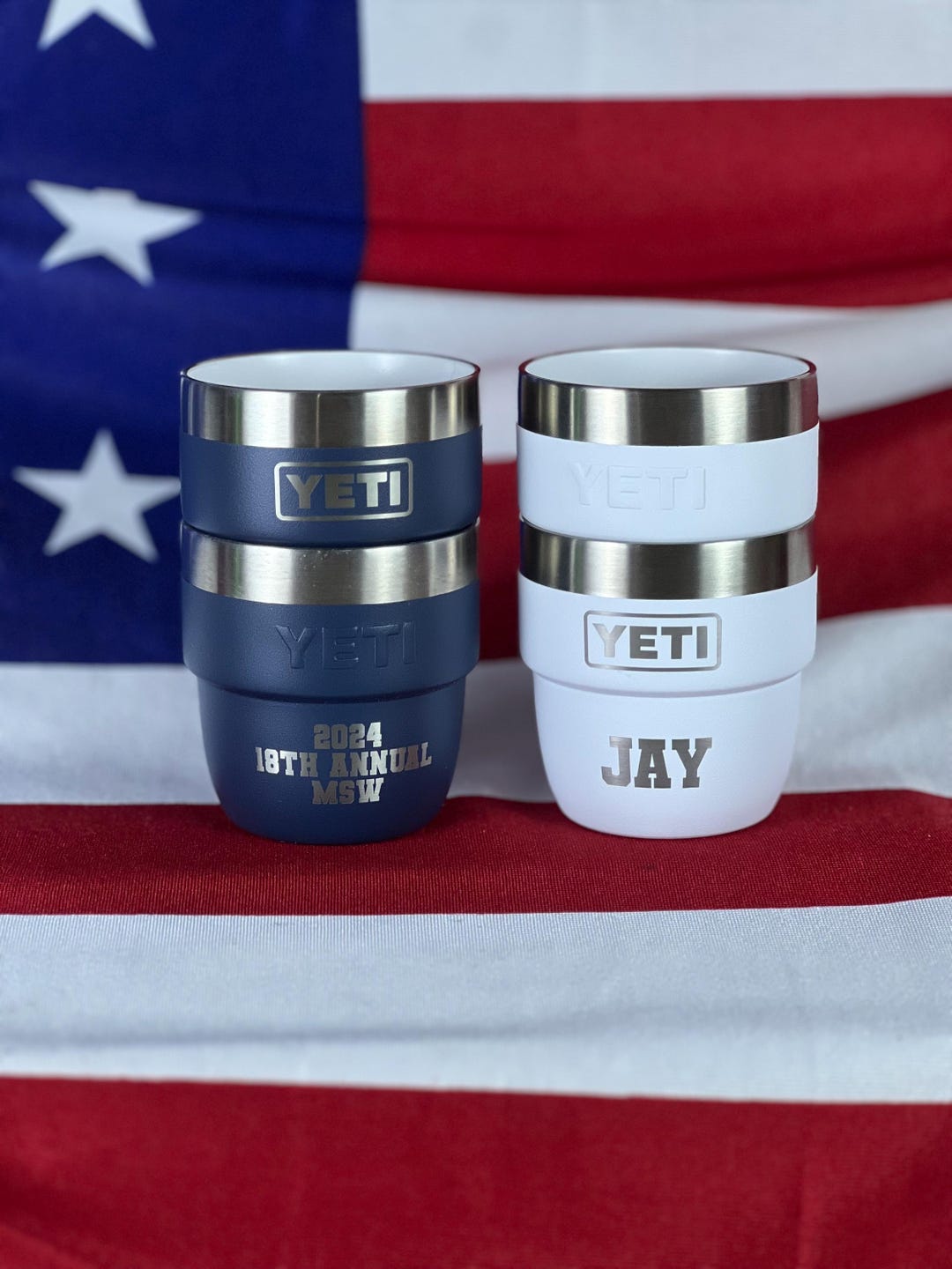 Customizable Yeti 4oz Stackable Cups (2) - Laser Engraved - Etsy
