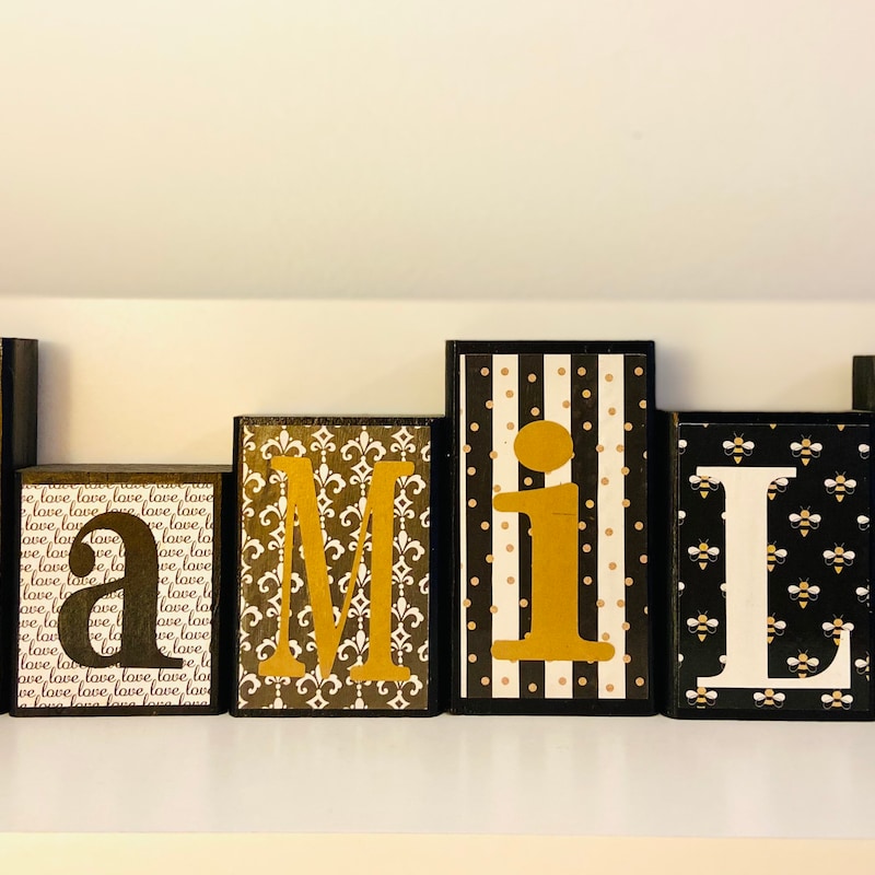 Family Block Letters - Etsy