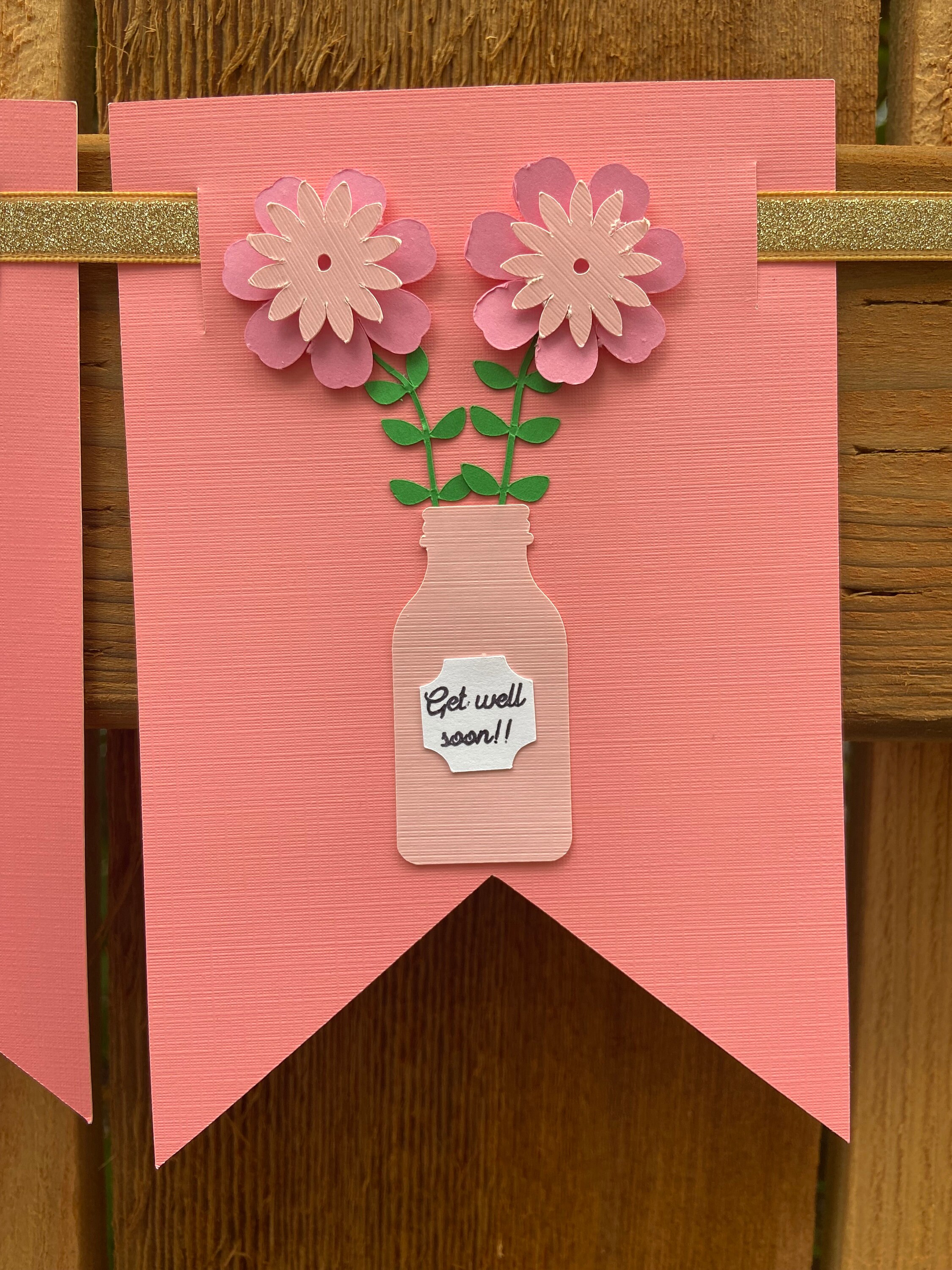 Handcrafted Get Well Soon Banner, Pink & Gold Party Decor - Etsy