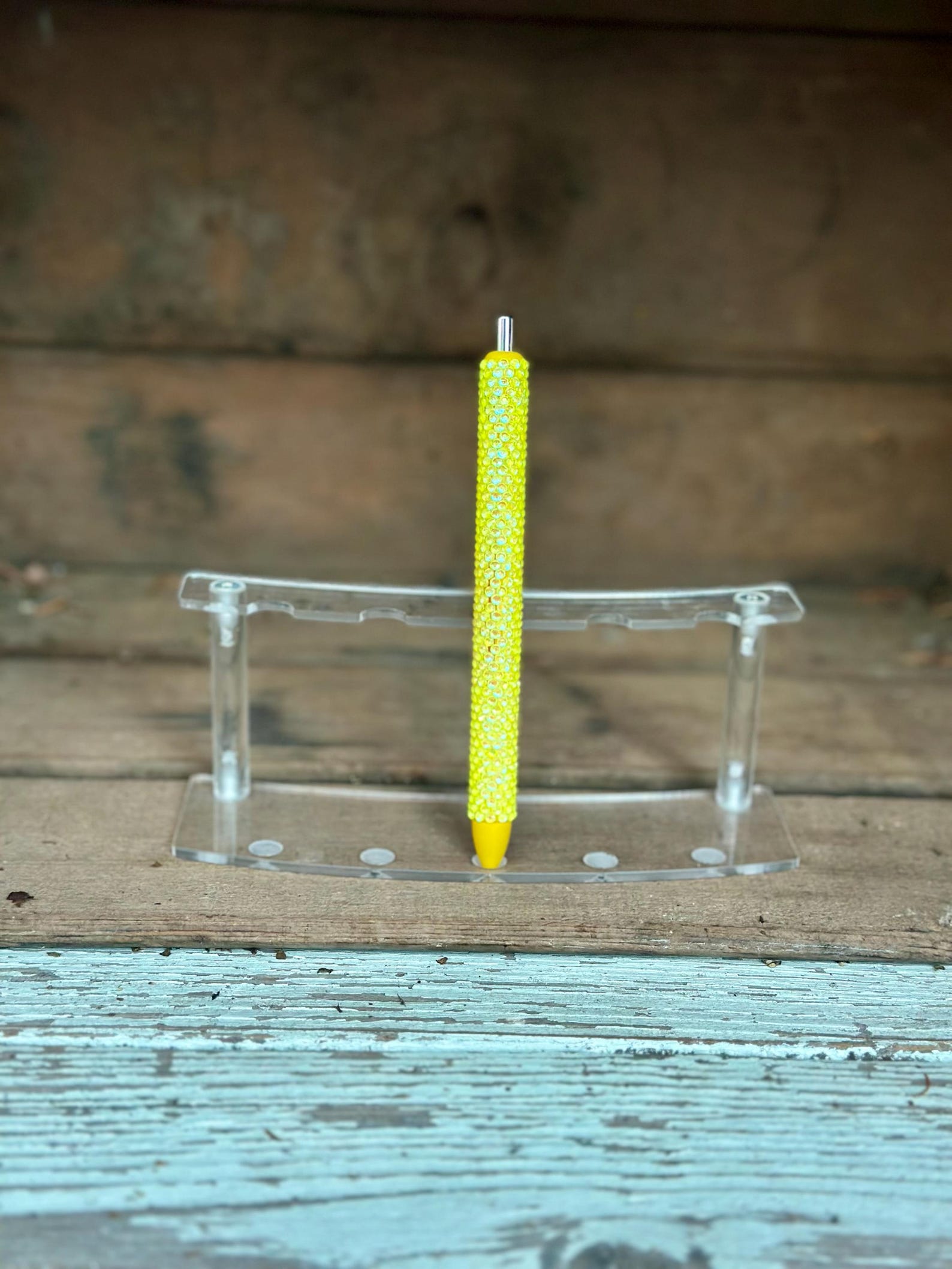 Handmade Neon Yellow Rhinestone Pen, Bling Ballpoint, Refillable - Etsy