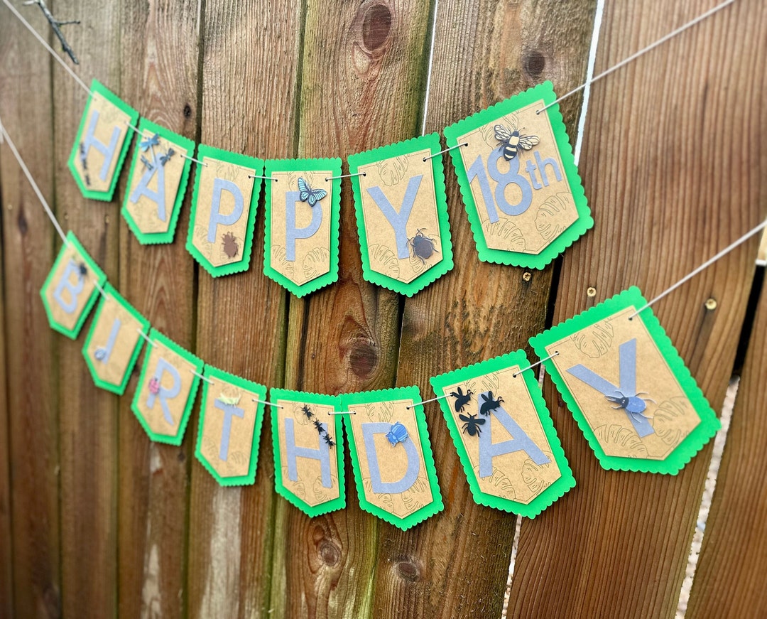 Insect Birthday Banner, Bug Birthday Banner, Happy Birthday Banner ...