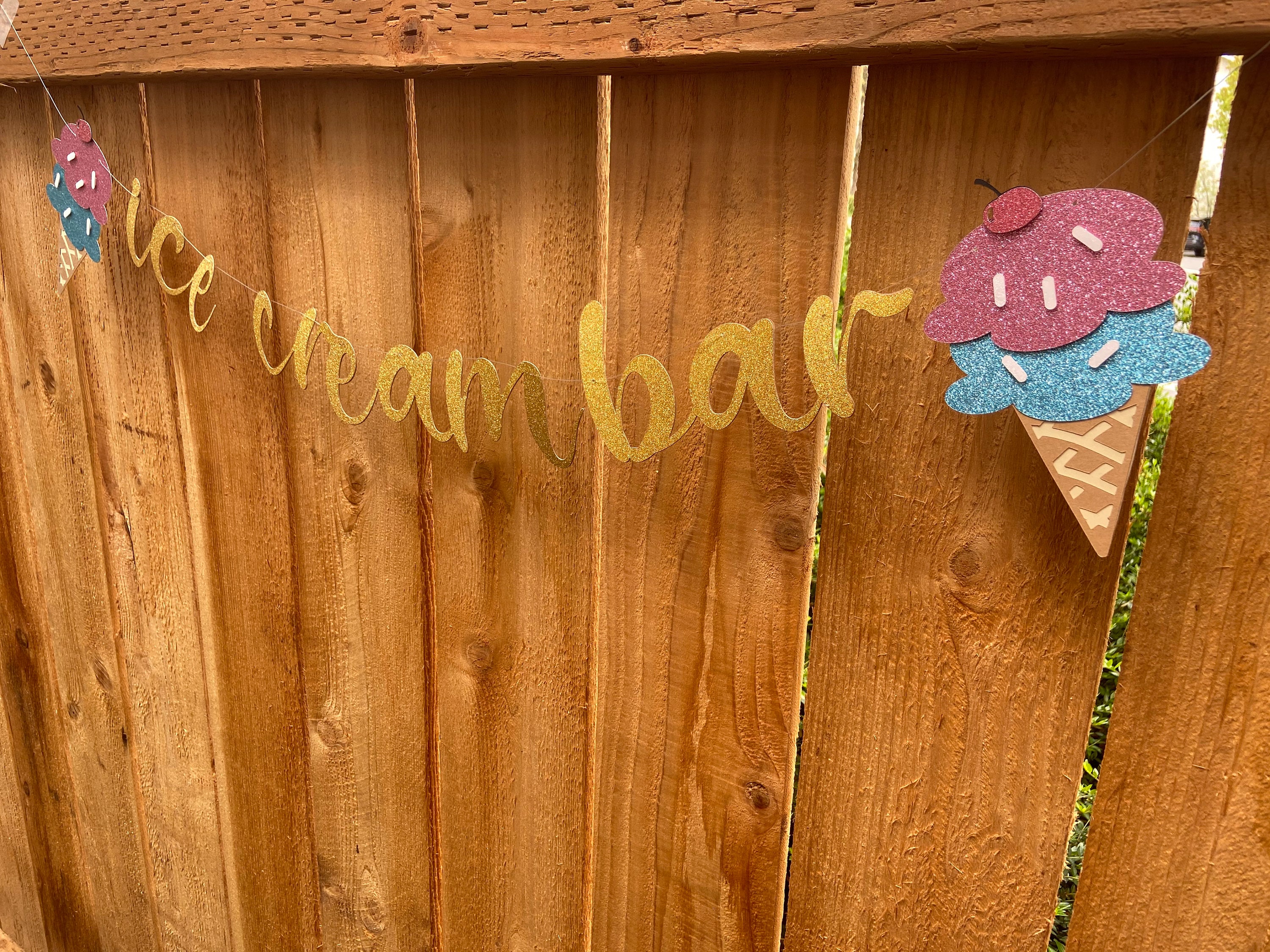 Ice Cream Bar Banner, Ice Cream Bar Sign, Sundae Bar Décor, Ice Cream ...