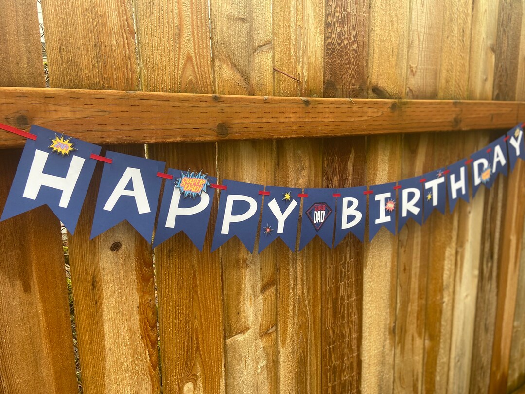 Super papá feliz cumpleaños banner, papá cumpleaños banner, súper papá ...