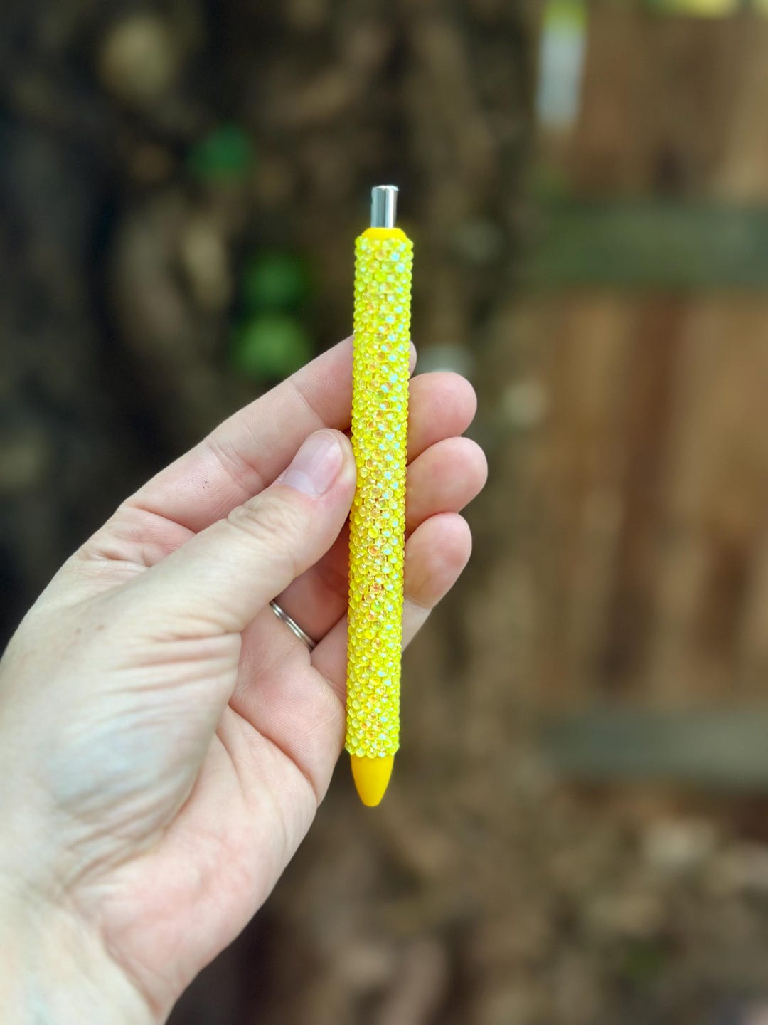 Handmade Neon Yellow Rhinestone Pen, Bling Ballpoint, Refillable - Etsy