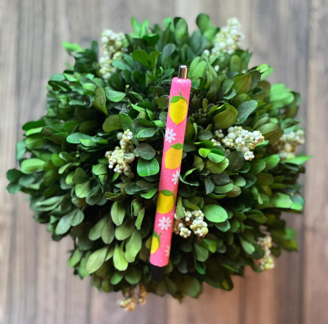 Lemon Glitter Gel Pen, Pink Resin Pen, Papermate Inkjoy (refillable) - Etsy