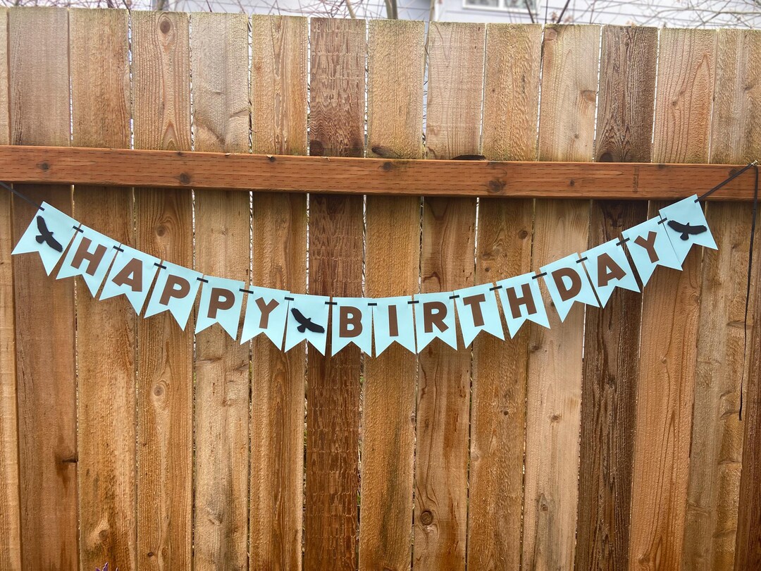 Happy Birthday Banner, Hawk Birthday Banner, Happy Birthday Garland ...