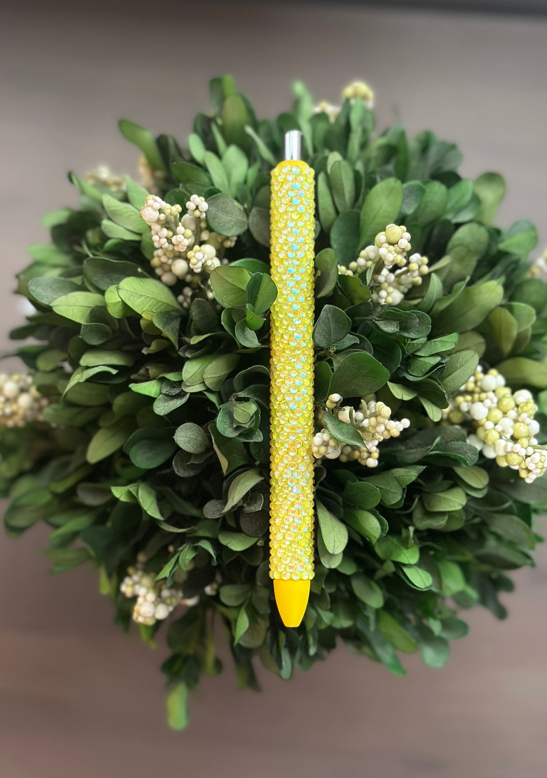Handmade Neon Yellow Rhinestone Pen, Bling Ballpoint, Refillable - Etsy