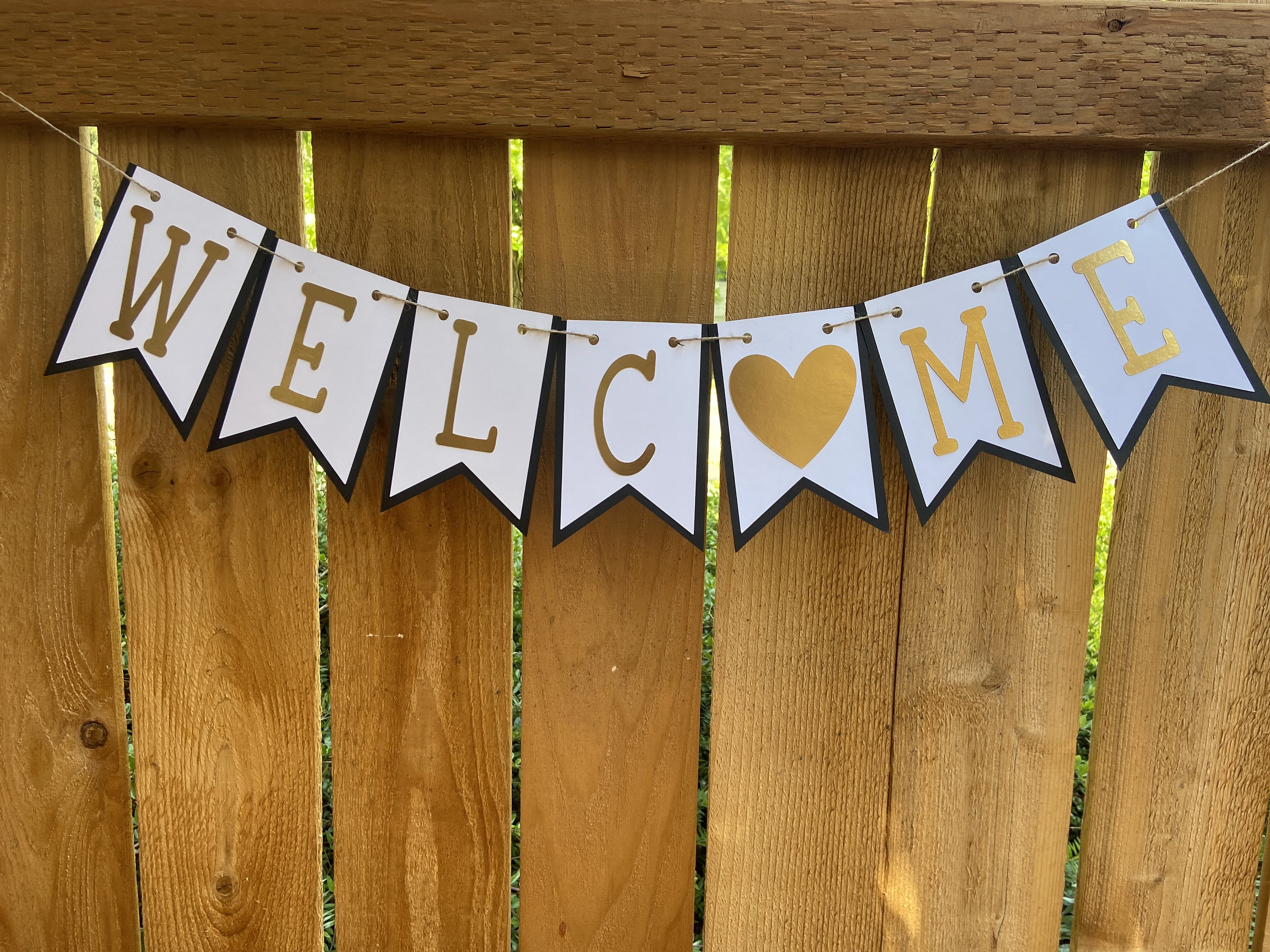 Welcome Banner Welcome Heart Banner Welcome garland Welcome | Etsy
