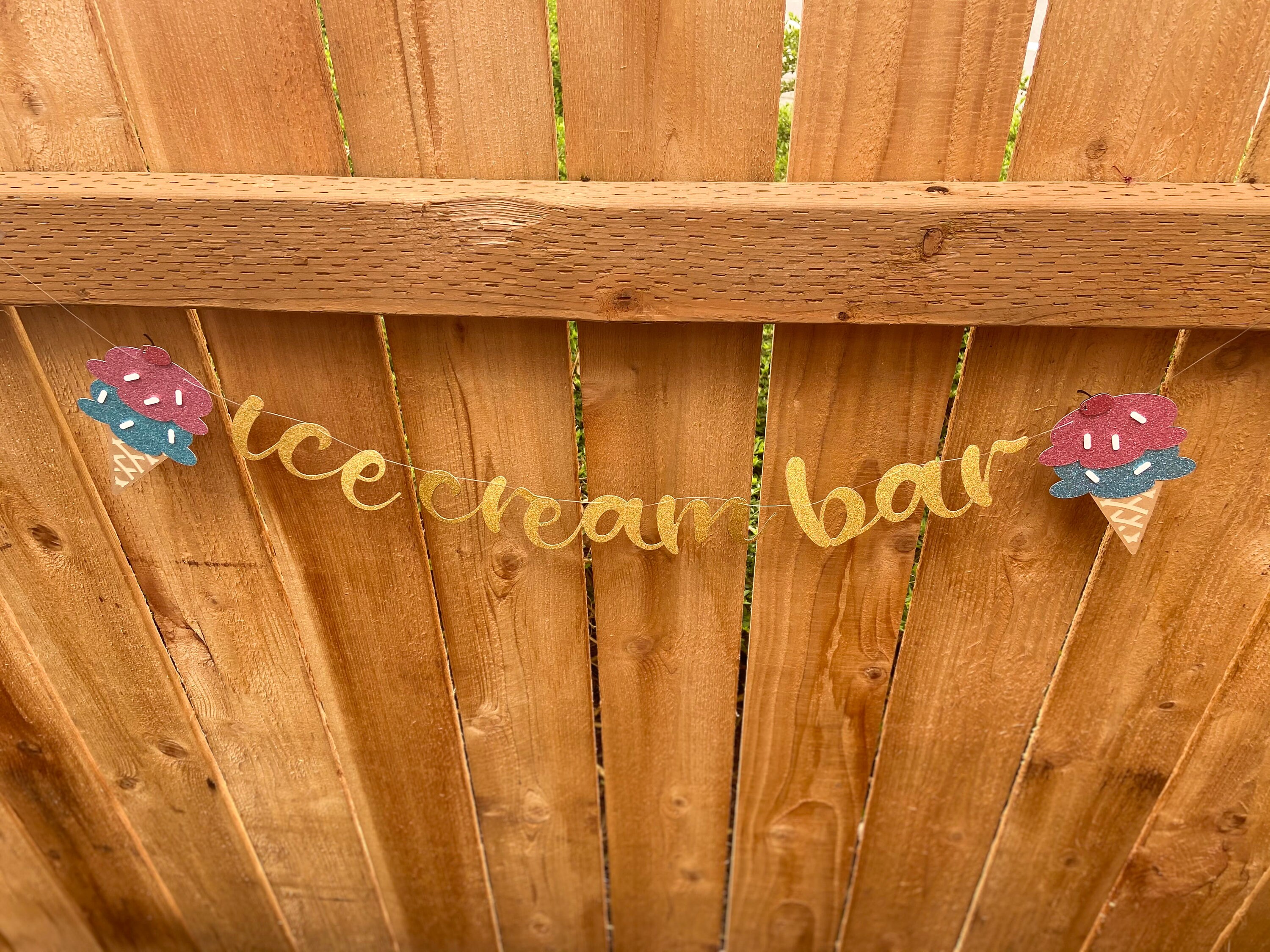Ice Cream Bar Banner, Ice Cream Bar Sign, Sundae Bar Décor, Ice Cream ...