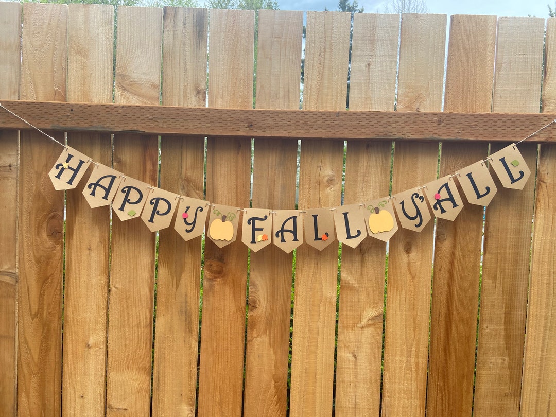 Fall Banner, Happy Fall Y'all Banner, Fall Garland, Happy Fall Banner ...