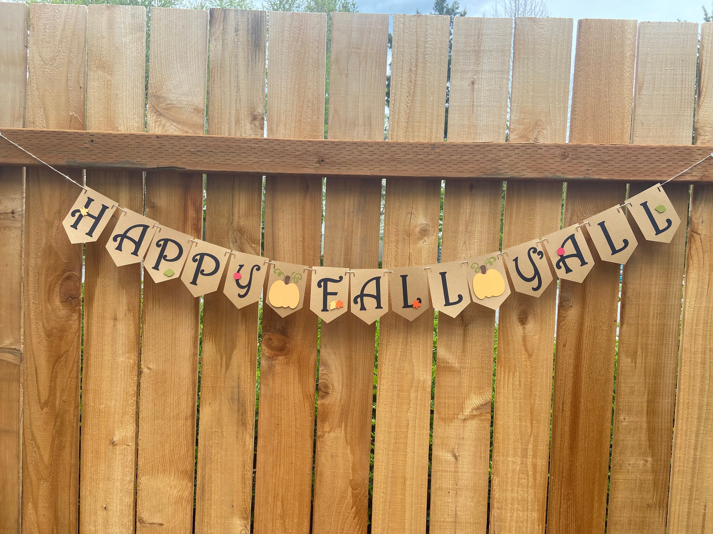 Fall Banner Happy Fall Y'all Banner Fall Garland Happy - Etsy