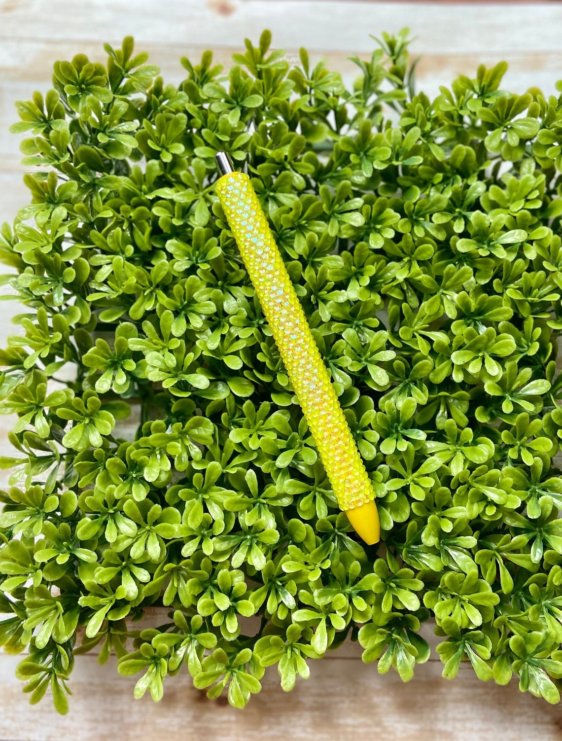 Handmade Neon Yellow Rhinestone Pen, Bling Ballpoint, Refillable - Etsy