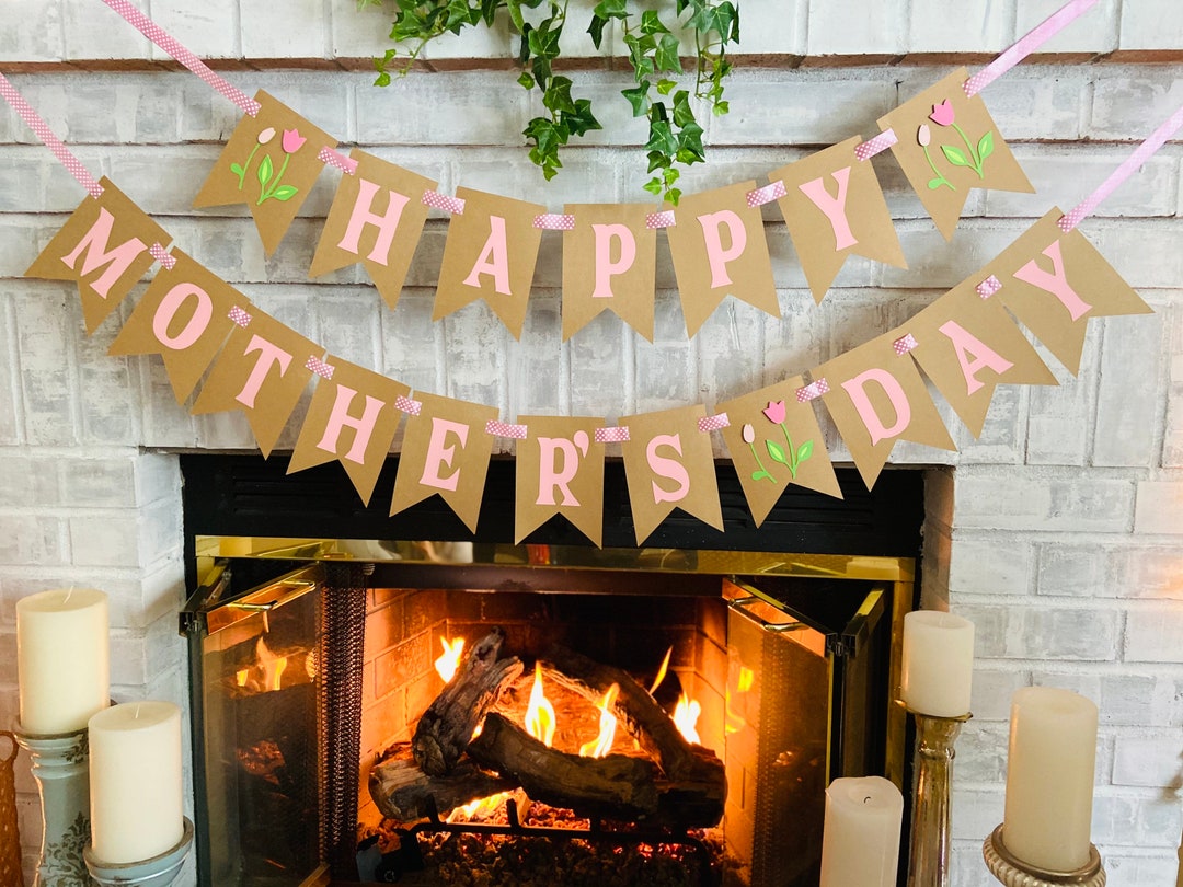 Banner Happy Mothers Day Banner, Mothers Day Garland, Mothers Day ...