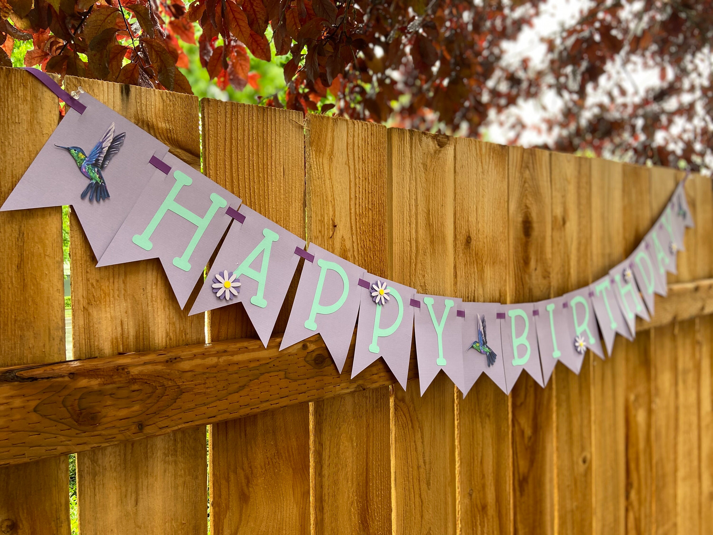 Happy Birthday Banner Hummingbird Birthday Banner Happy | Etsy