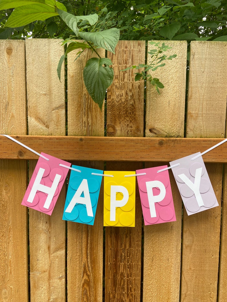 Building Blocks Banner Happy Birthday Banner Party Décor - Etsy
